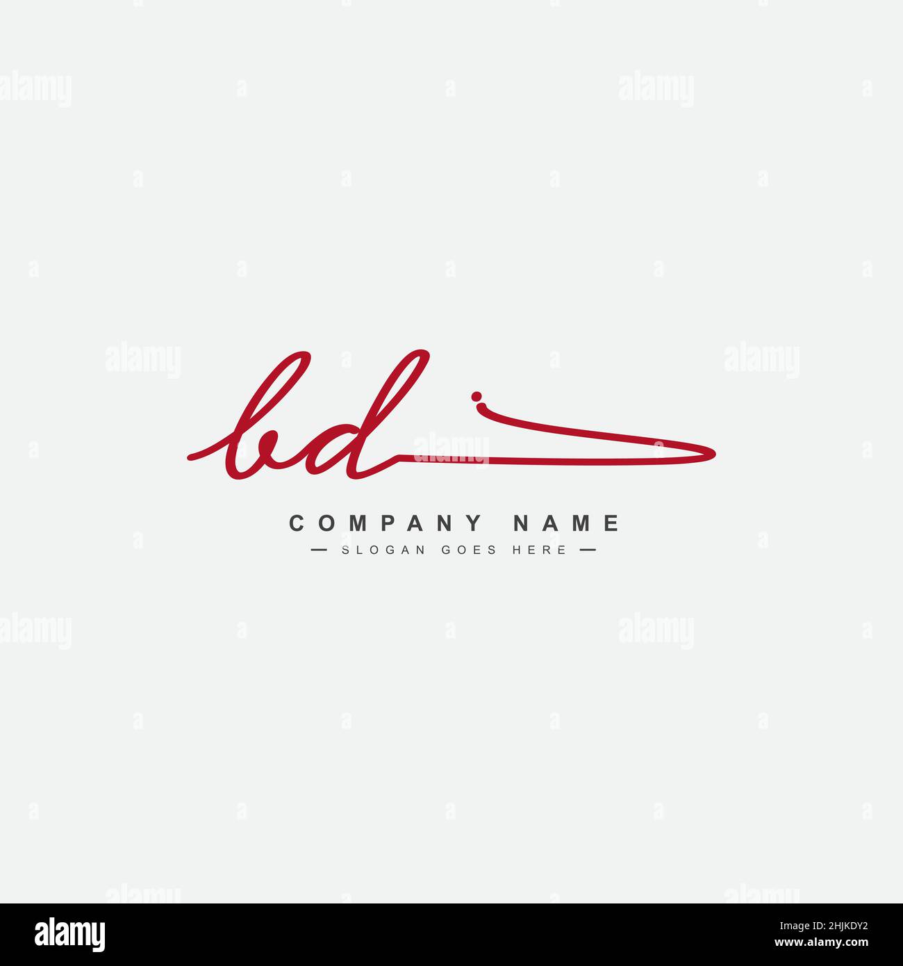 Initial Letter BD Logo - Hand Drawn Signature Style Logo - Simple ...