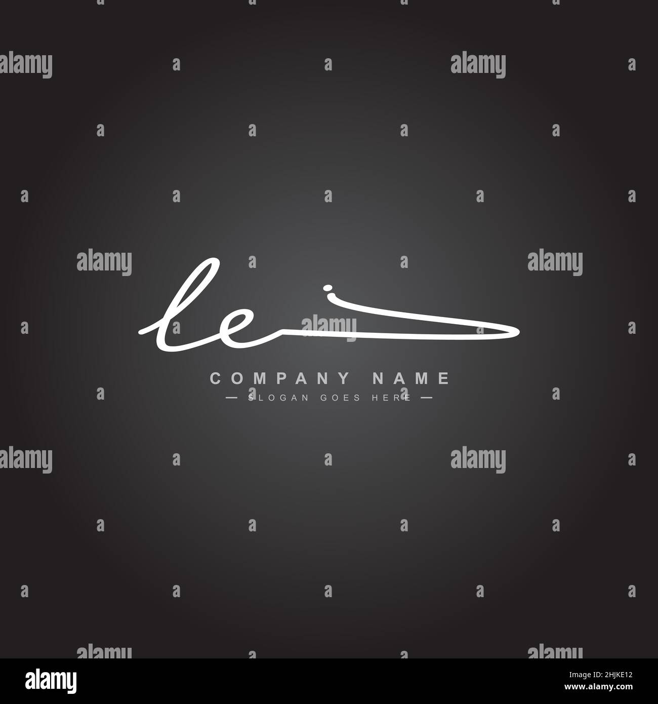 Initial Letter LE Logo - Hand Drawn Signature Logo - Simple Vector Logo ...