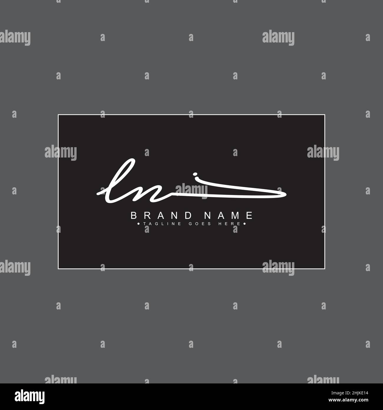Initial Letter LN Logo - Handwritten Signature Style Logo - Simple ...