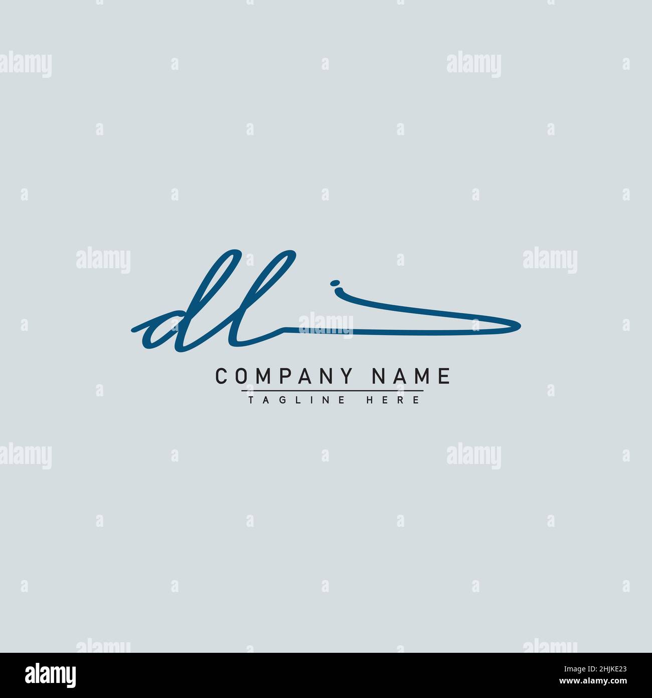 Initial Letter DL Logo - Handwritten Signature Style Logo - Simple Vector Logo in Signature ...