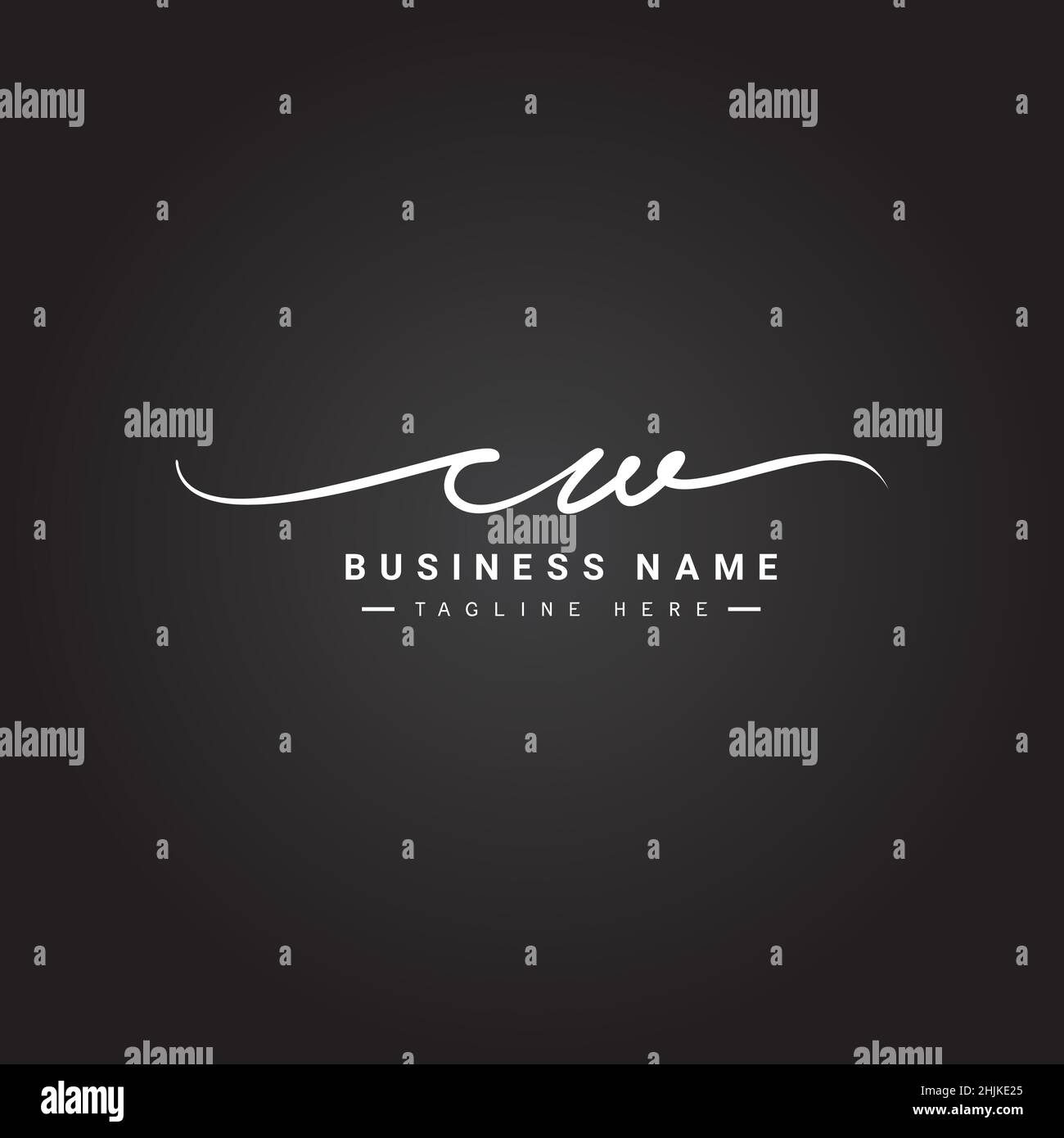 Initial Letter CW Logo - Handwritten Signature Logo - Simple Vector ...