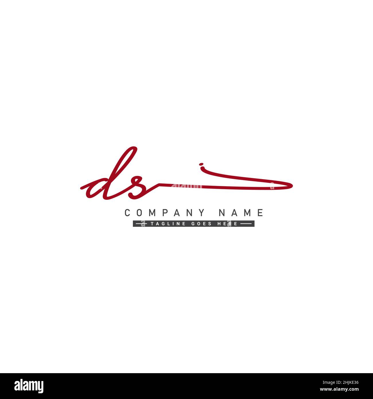 Initial Letter DS Logo - Handwritten Signature Style Logo - Simple ...