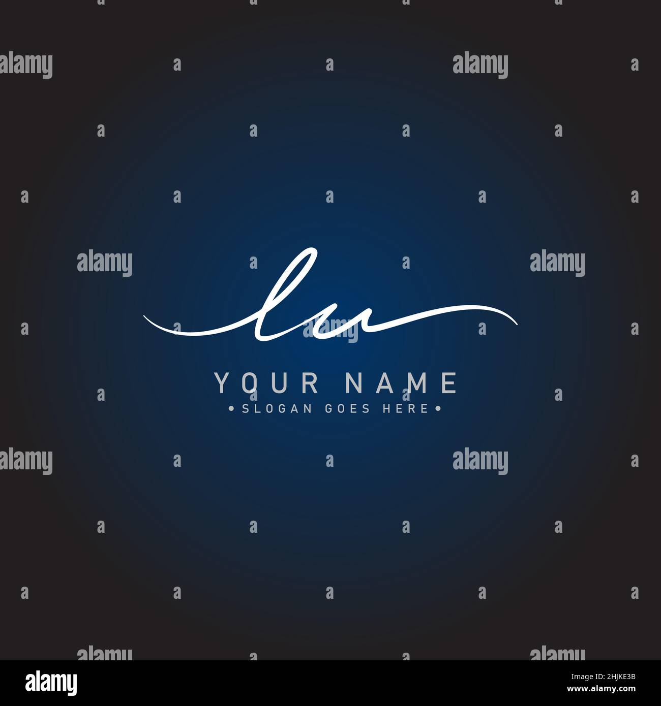 Initial Letter LU Logo - Hand Drawn Signature Style Logo - Simple ...