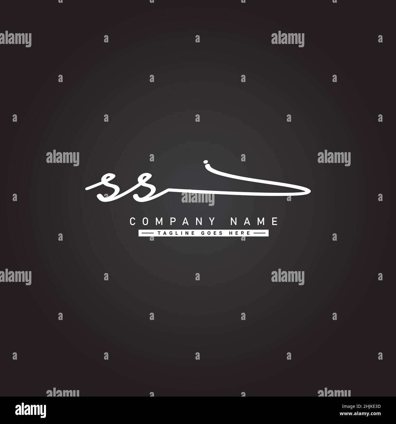 Initial Letter SS Logo - Hand Drawn Signature Logo - Simple Vector Logo in Signature Style for ...