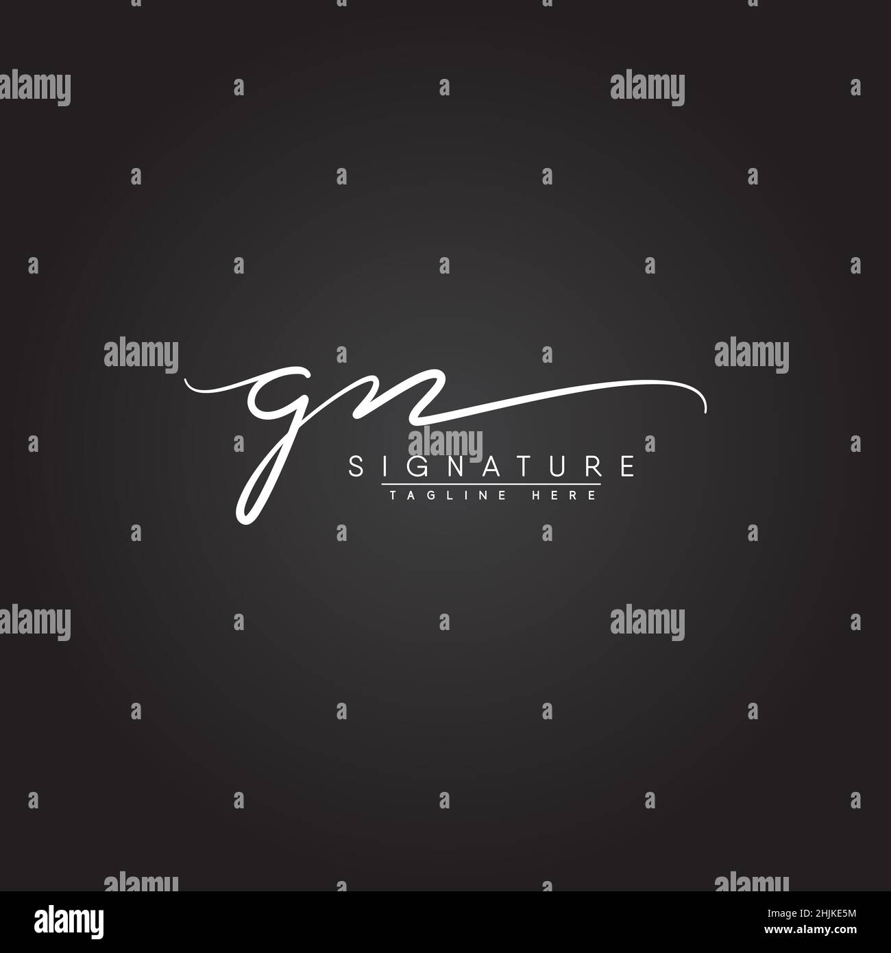 Initial Letter GN Logo - Handwritten Signature Style Logo - Simple ...