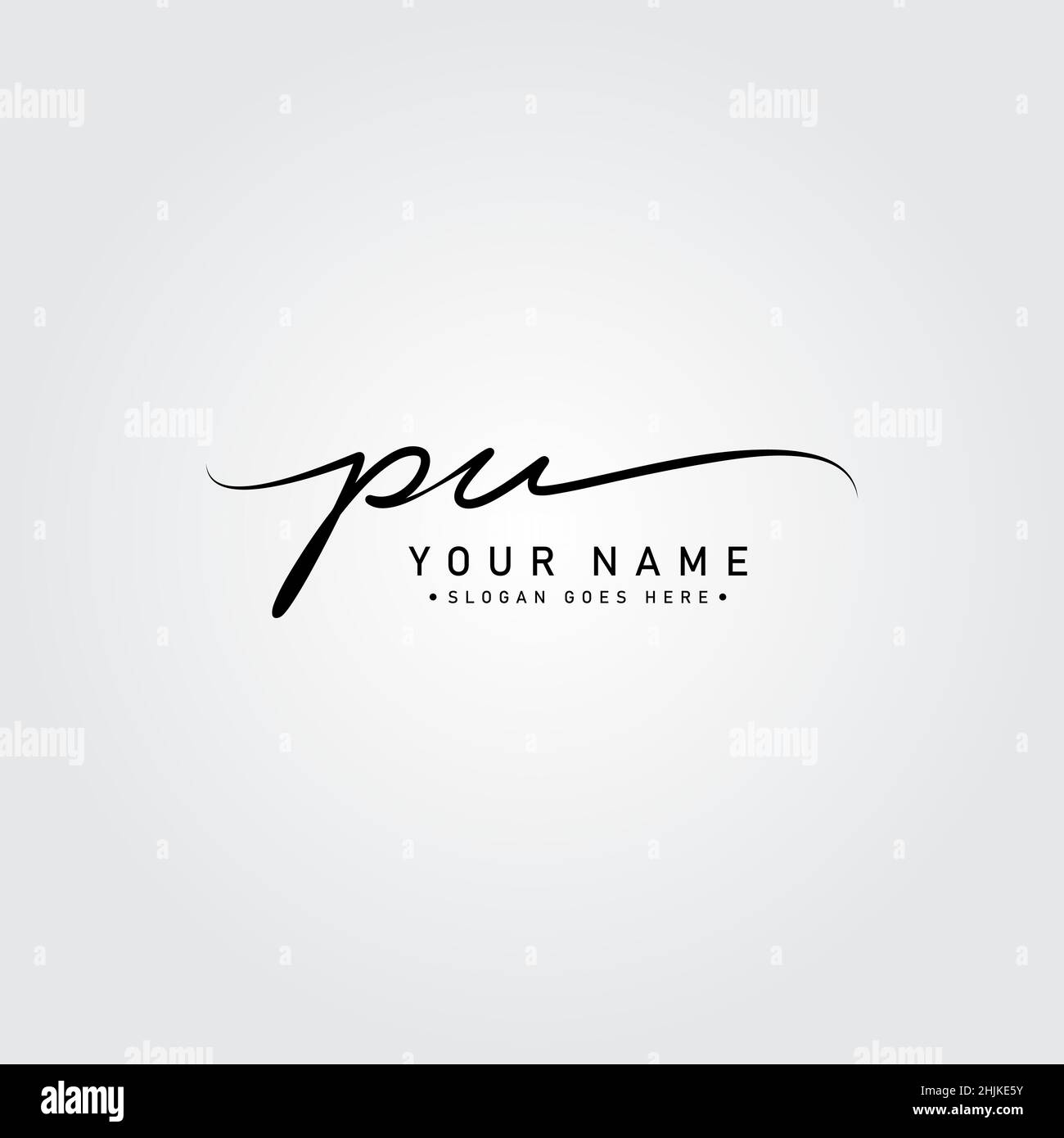 Initial Letter PU Logo - Handwritten Signature Logo - Simple Vector ...