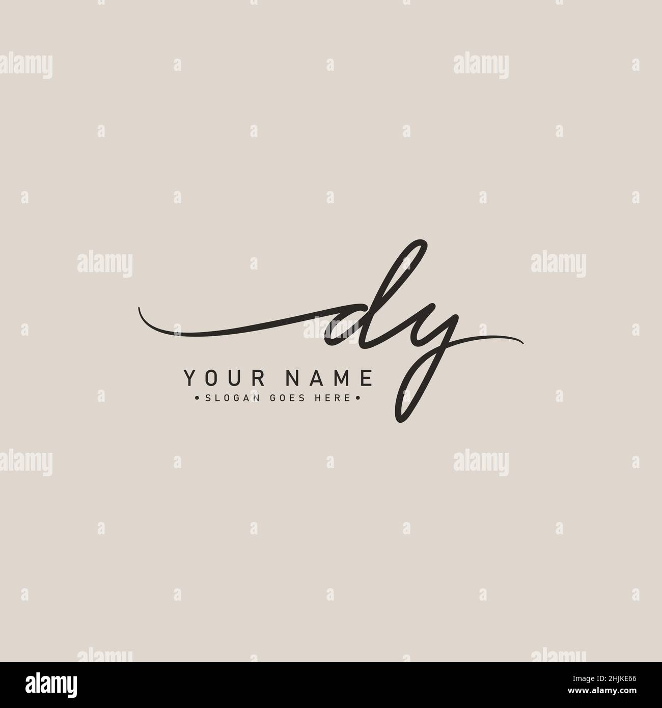 Initial Letter DY Logo - Hand Drawn Signature Style Logo - Simple ...