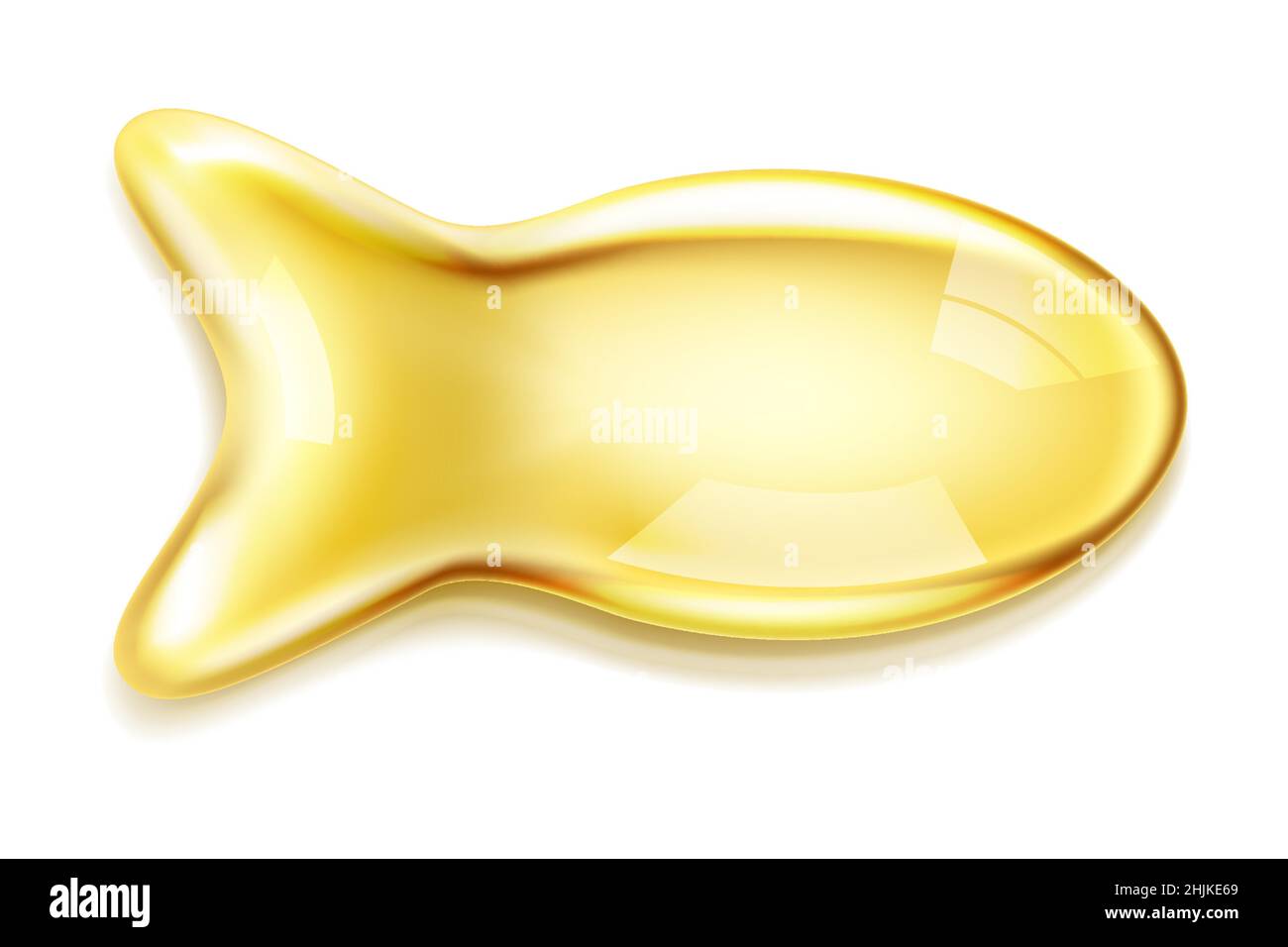 Vector Real fish oil capsule with transparency effect and shadow ...