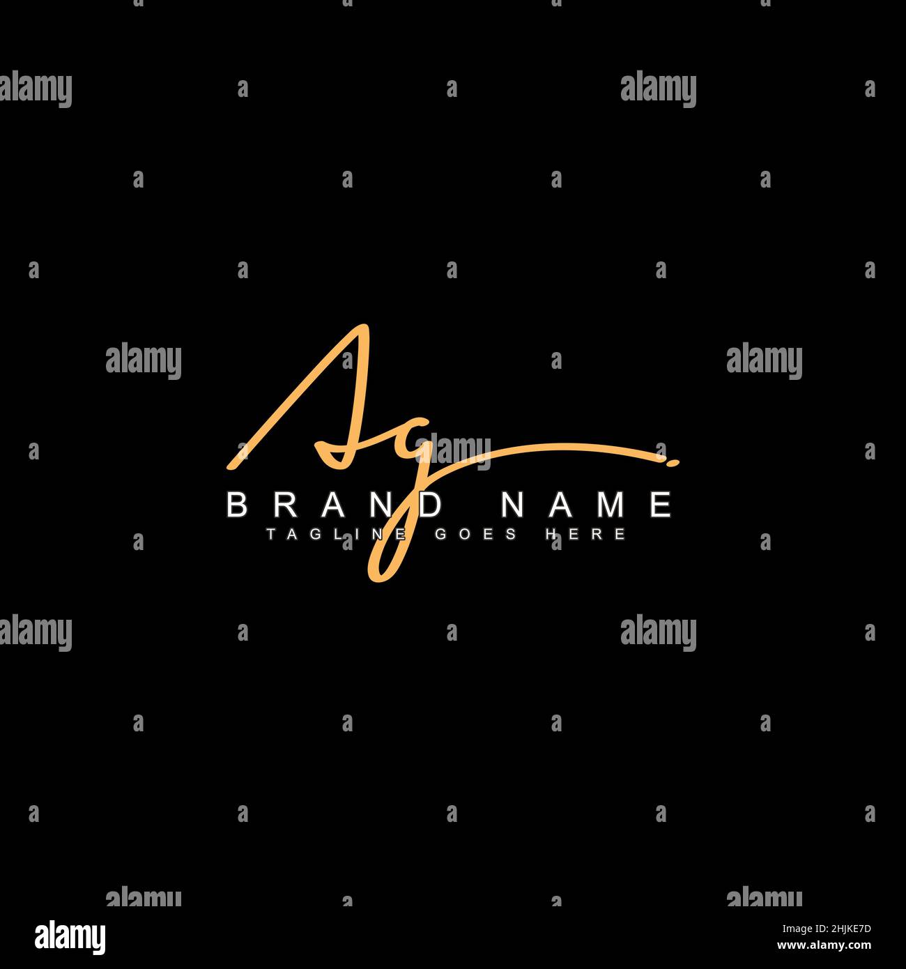 Initial Letter AG Logo - Hand Drawn Signature Style Logo - Simple ...