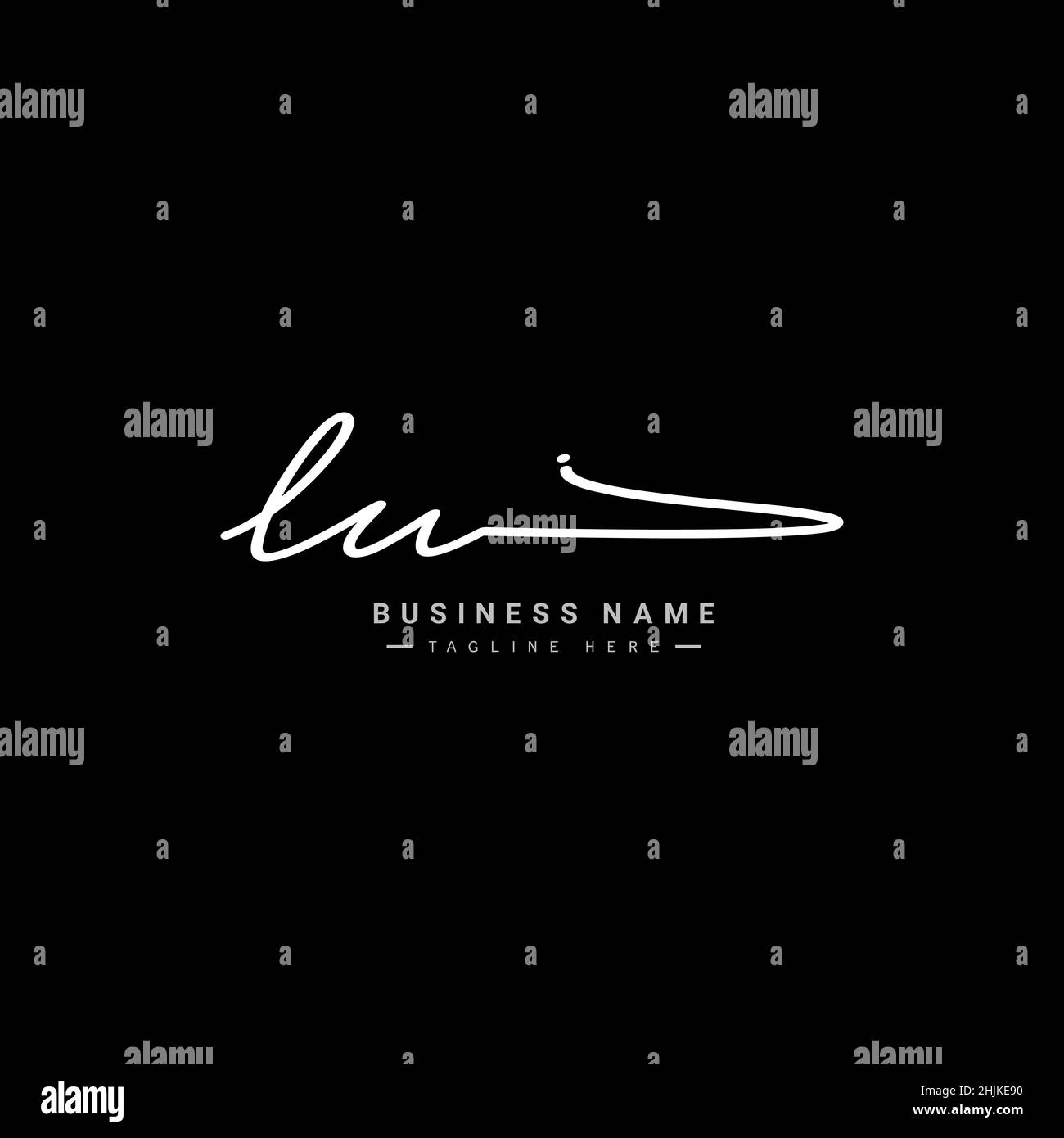 Initial Letter LU Logo - Hand Drawn Signature Logo - Simple Vector Logo ...