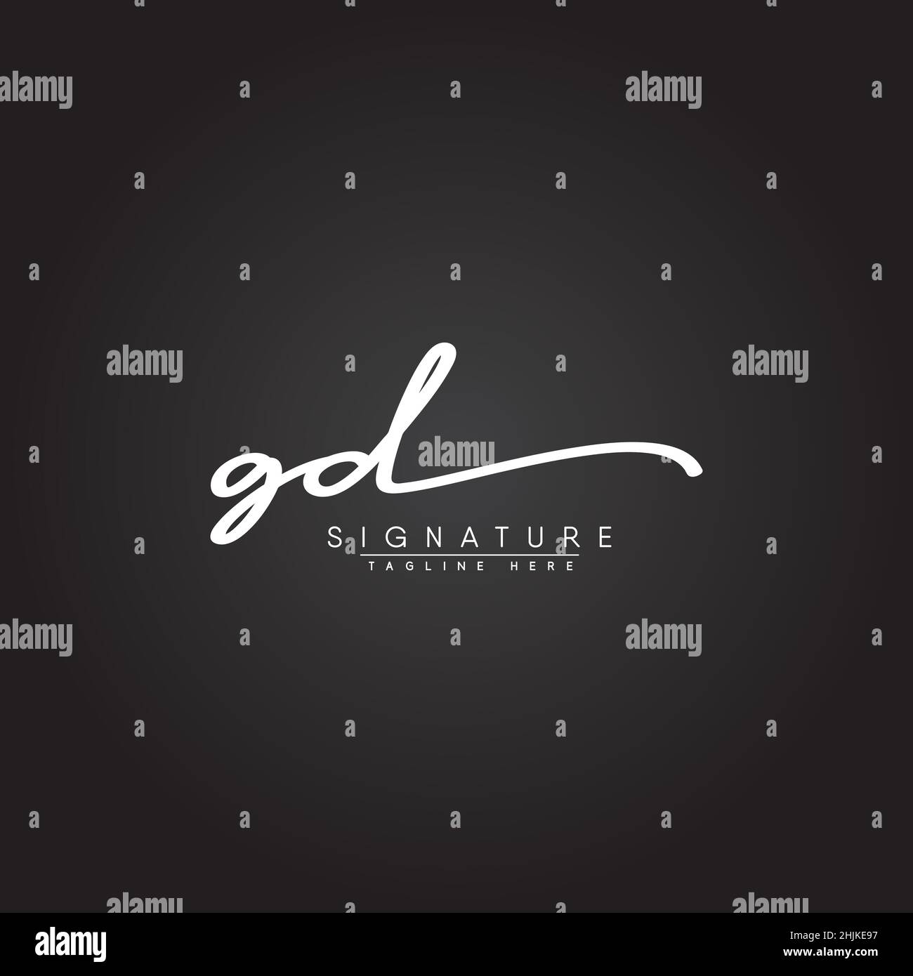 Initial Letter GD Logo - Handwritten Signature Style Logo - Simple Vector Logo in Signature ...