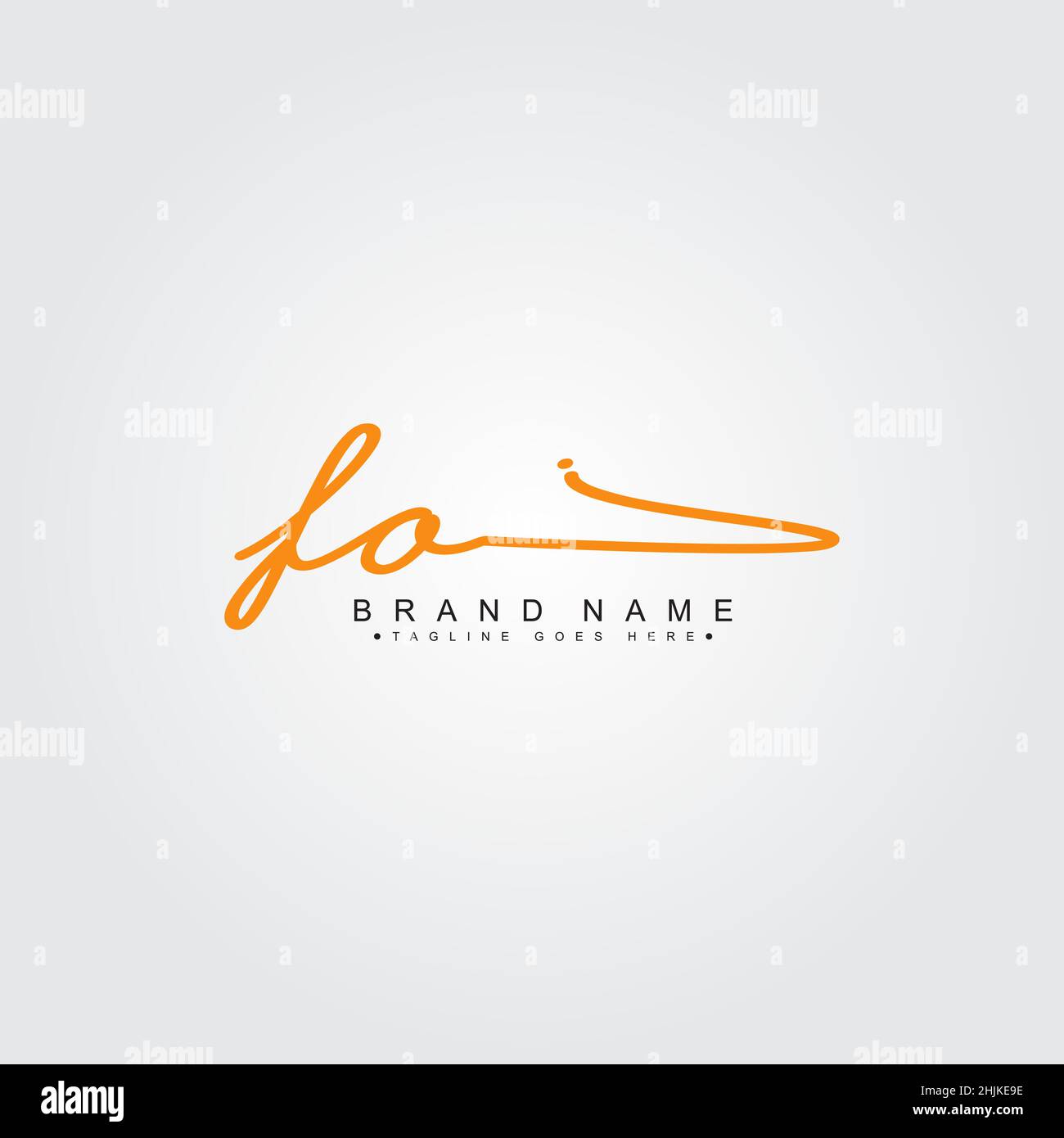 Initial Letter FO Logo - Handwritten Signature Logo - Simple Vector ...