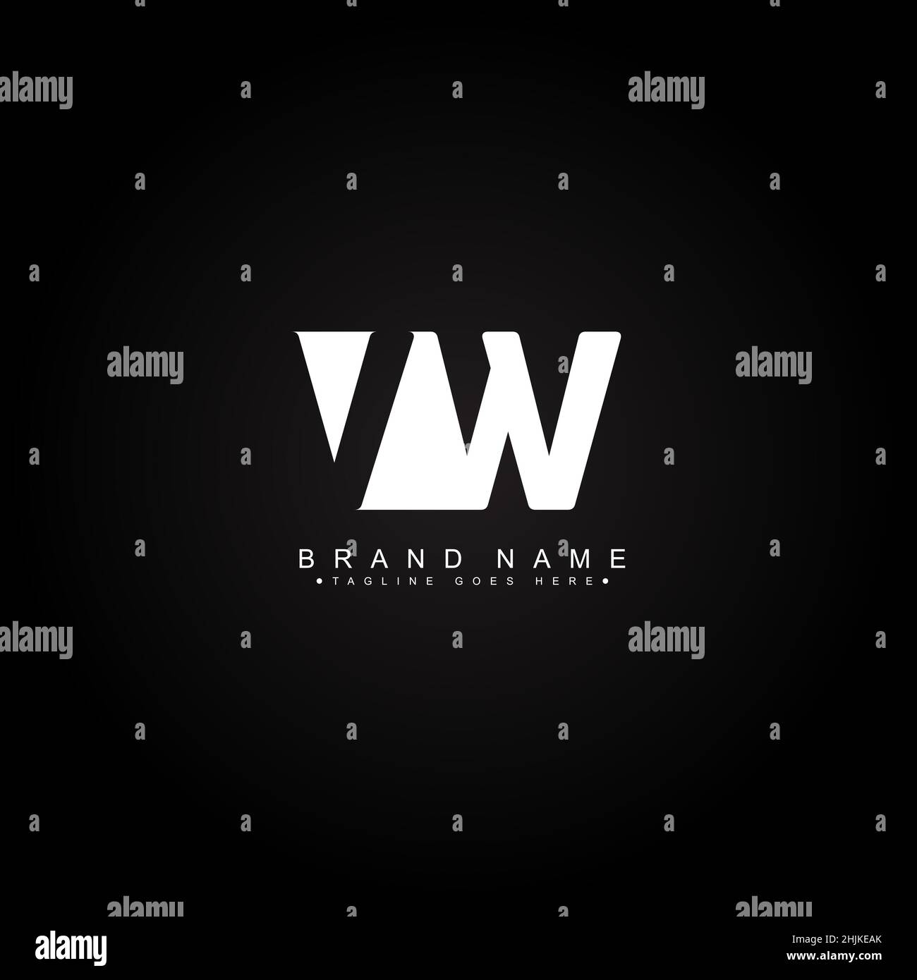 Initial Letter VW Logo - Simple Business Logo for Alphabet V and W ...