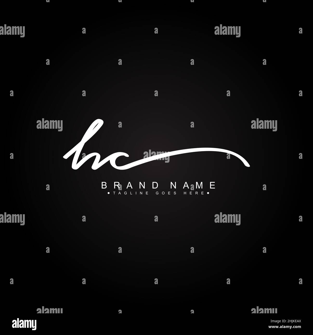 Initial Letter HC Logo - Handwritten Signature Style Logo - Simple ...