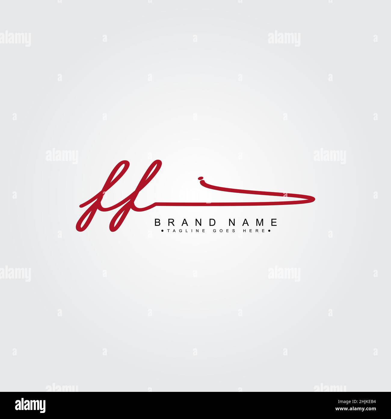 Initial Letter FF Logo - Handwritten Signature Logo - Simple Vector ...