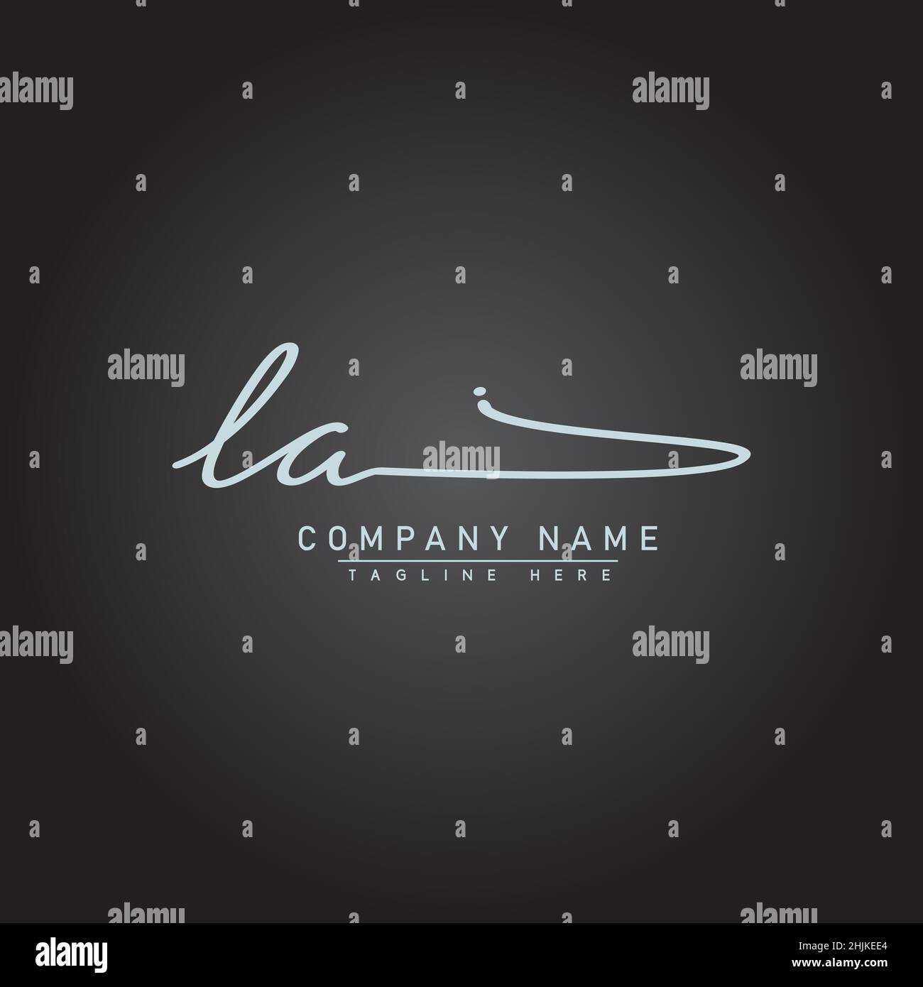 Initial Letter LA Logo - Handwritten Signature Logo - Simple Vector ...