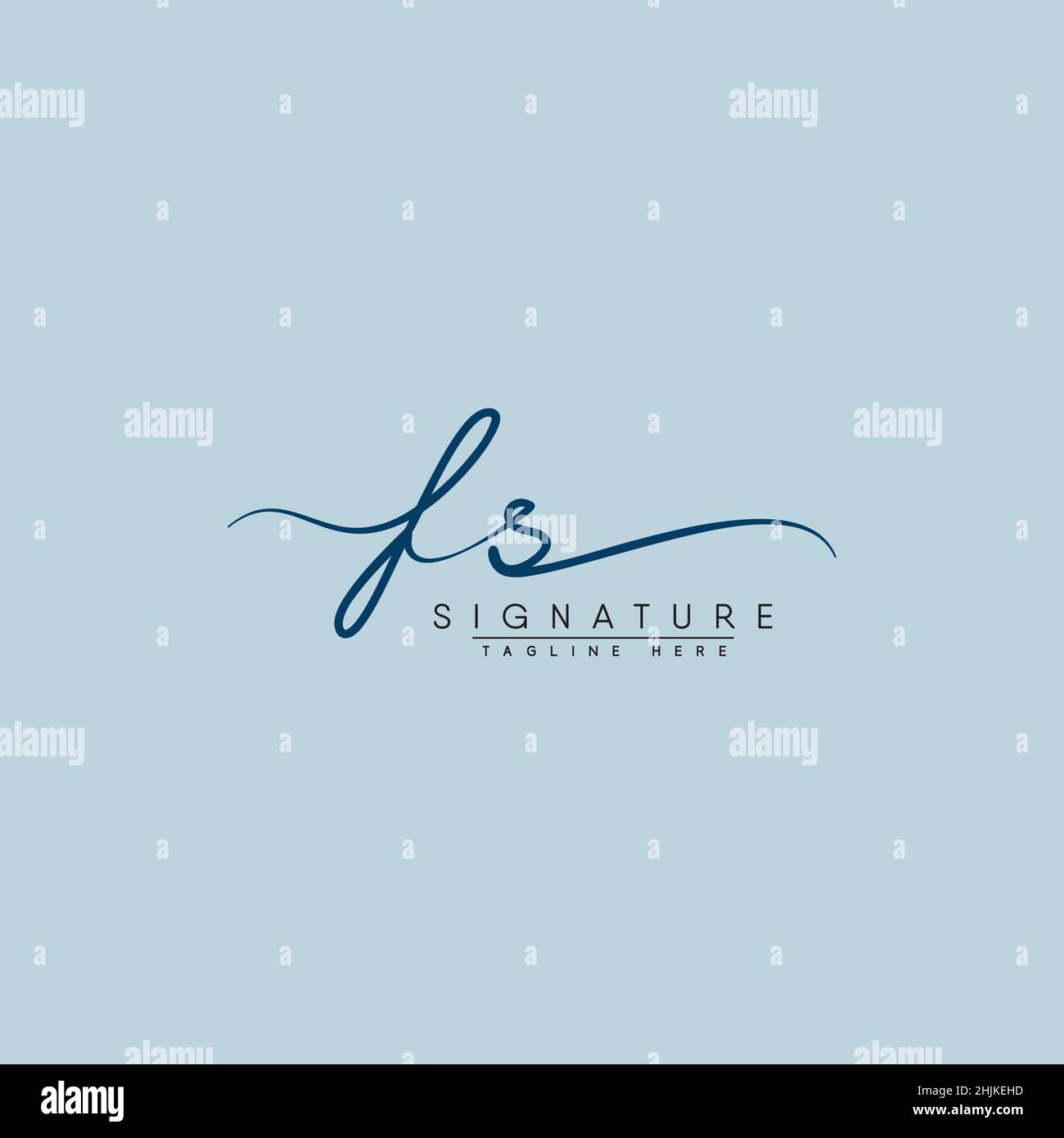 Initial Letter FS Logo - Handwritten Signature Style Logo - Simple ...