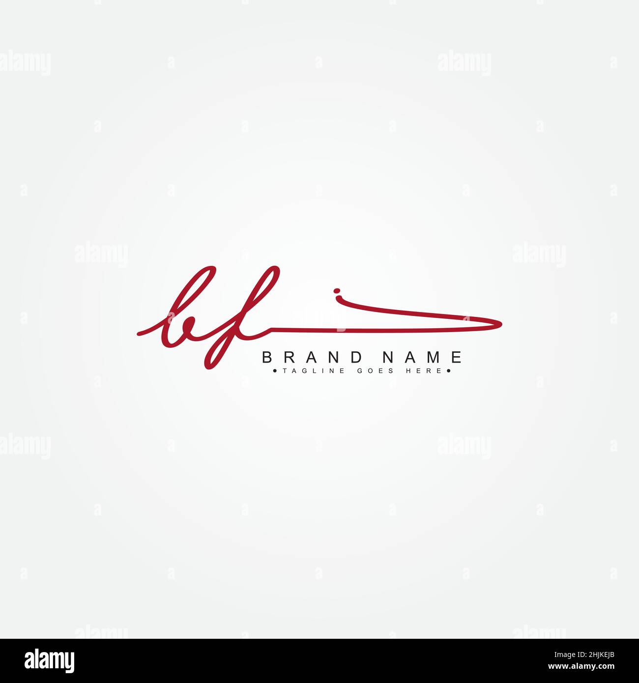 Initial Letter BF Logo - Handwritten Signature Style Logo - Simple Vector Logo in Signature ...