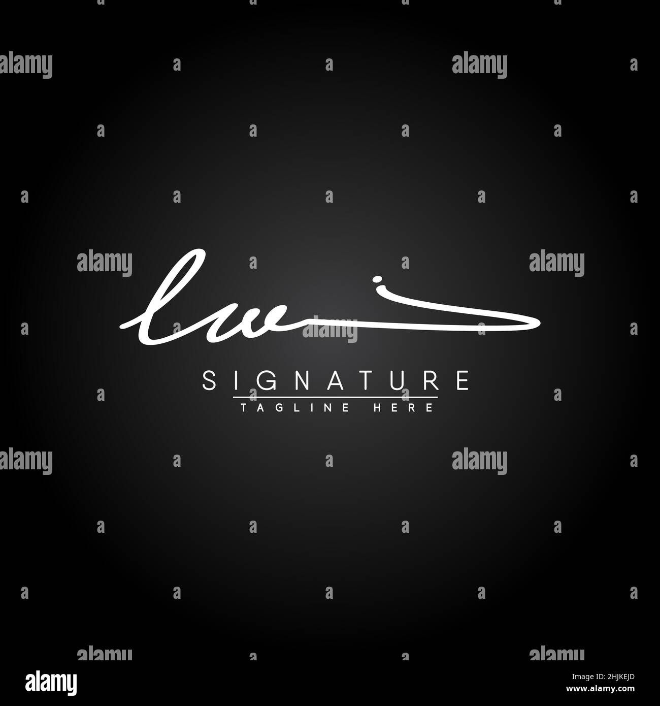 Initial Letter LW Logo - Handwritten Signature Style Logo - Simple ...