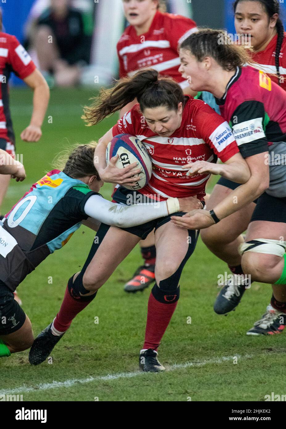TWICKENHAM - ENGLAND 29 JAN 22: Lleucu George (10 - Gloucester-Hartpury ...