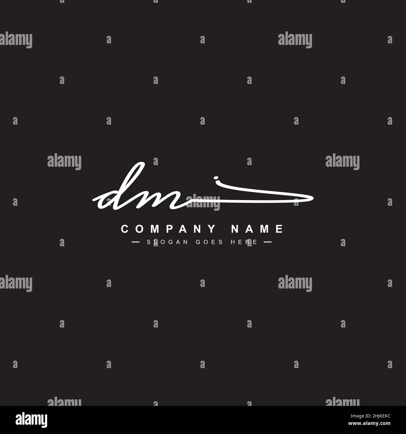 Initial Letter DM Logo - Handwritten Signature Logo - Simple Vector Logo in Signature Style for ...