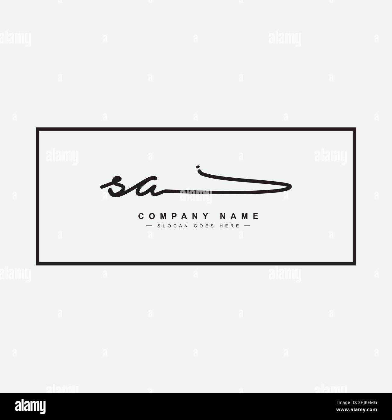 Initial Letter SA Logo - Hand Drawn Signature Logo - Simple Vector Logo ...