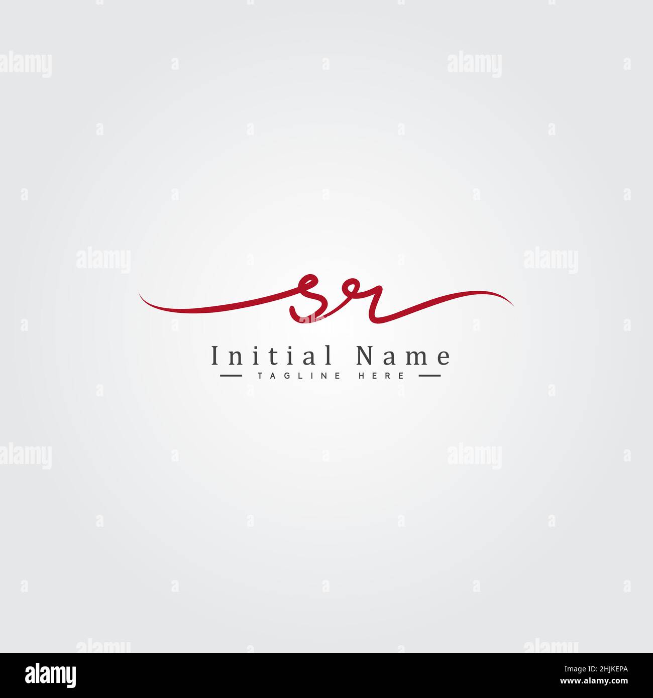 Initial Letter SR Logo - Hand Drawn Signature Style Logo - Simple ...