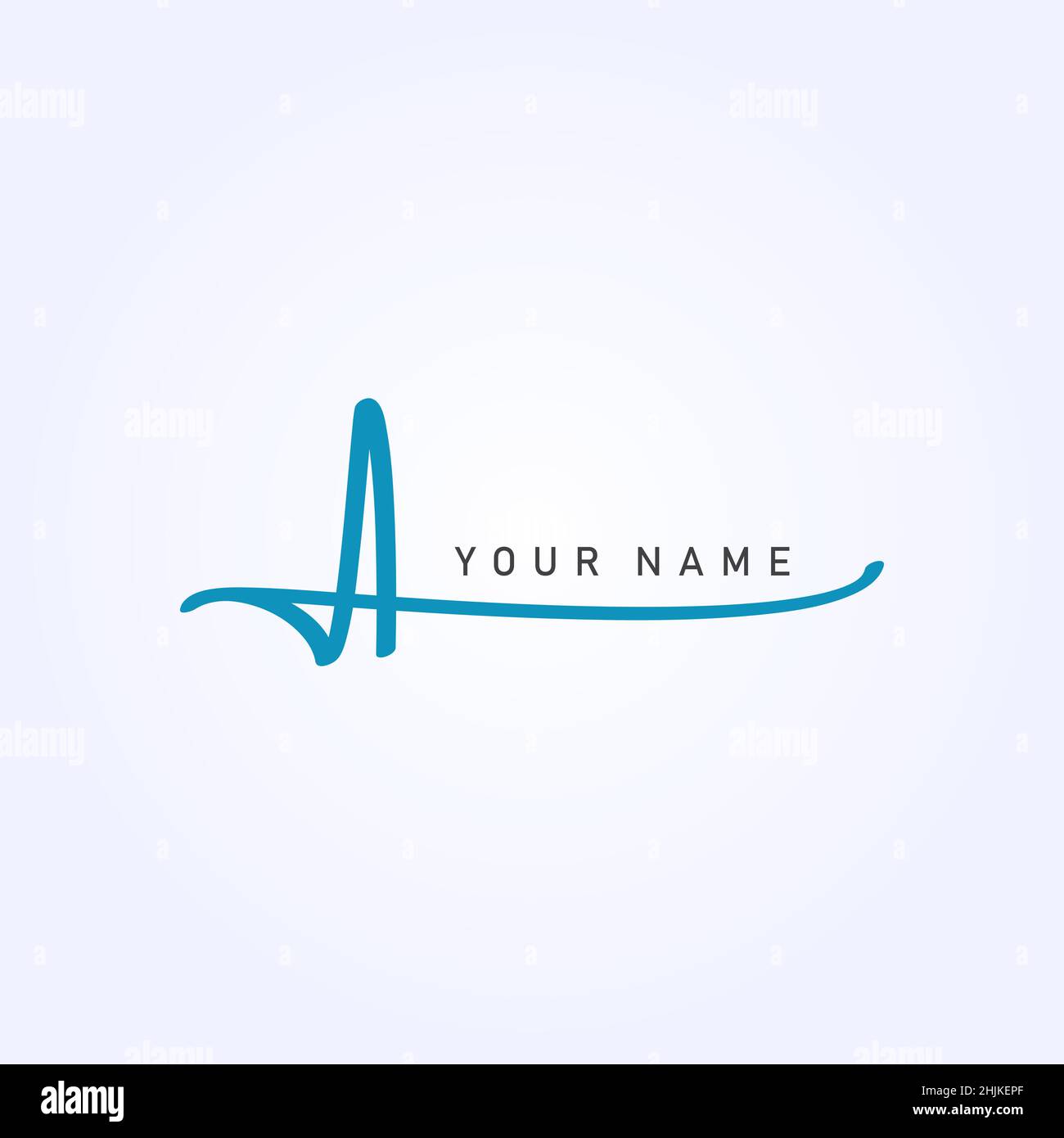 Simple Signature Logo for Initial Letter A in Handwritten Style ...