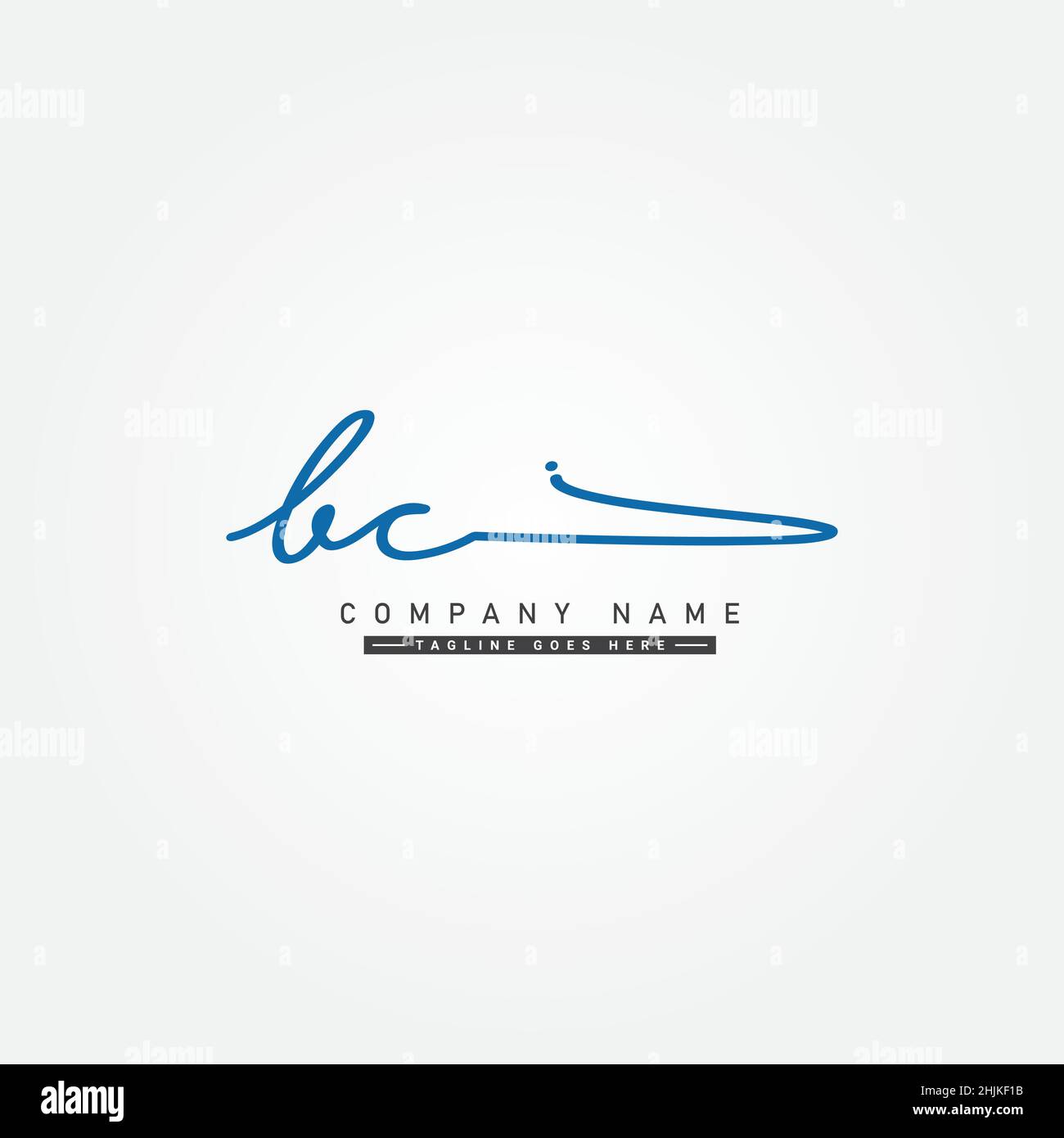 Initial Letter BC Logo - Handwritten Signature Logo - Simple Vector ...