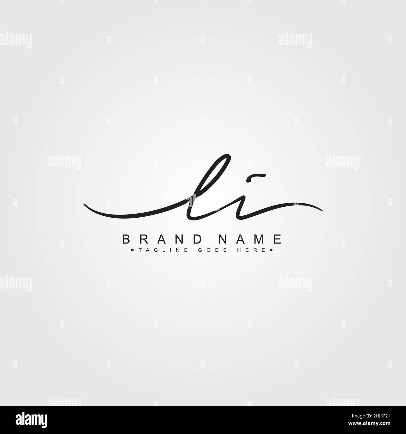 Initial Letter LI Logo - Hand Drawn Signature Style Logo - Simple ...