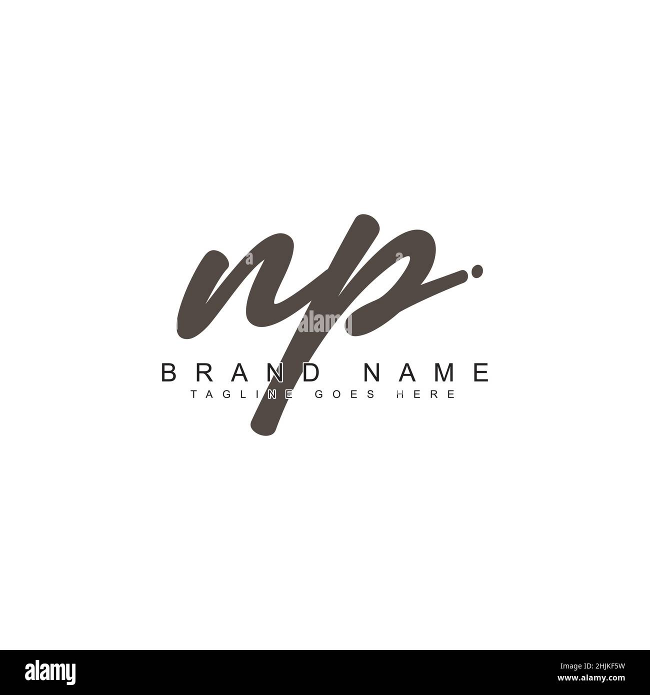 Initial Letter NP Logo - Handwritten Signature Logo - Simple Vector ...