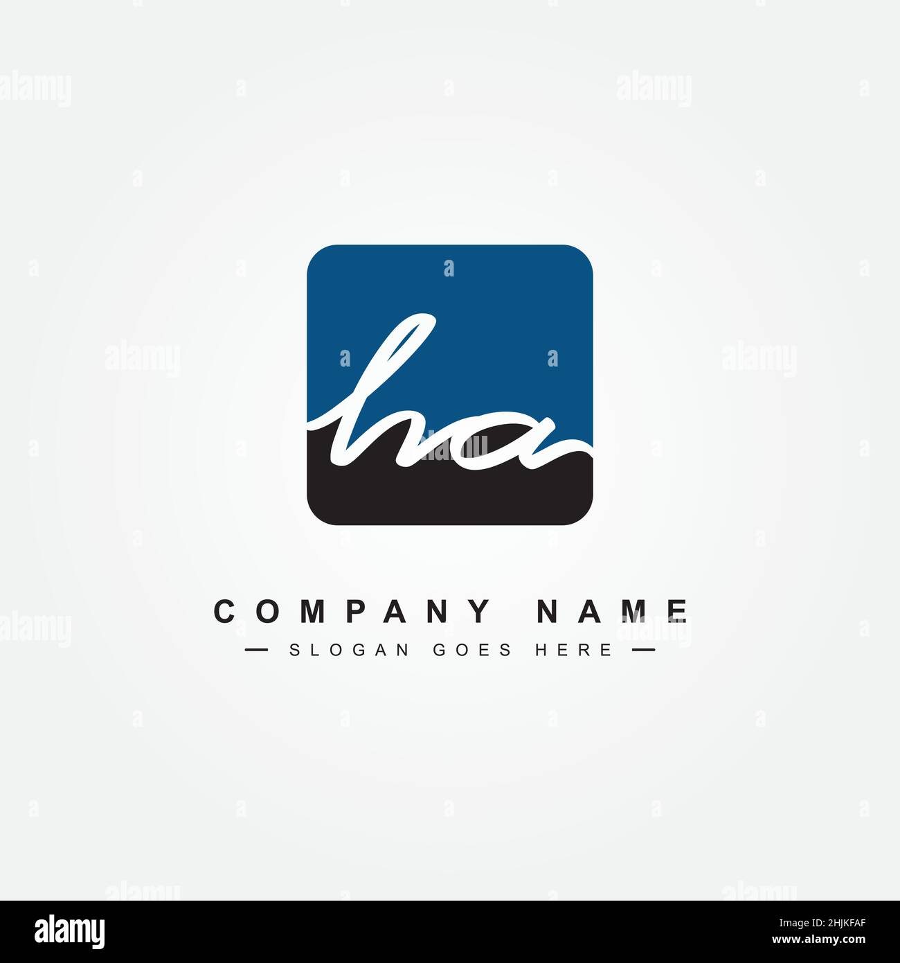 Initial Letter HA Logo - Hand Drawn Signature Style Logo - Simple ...