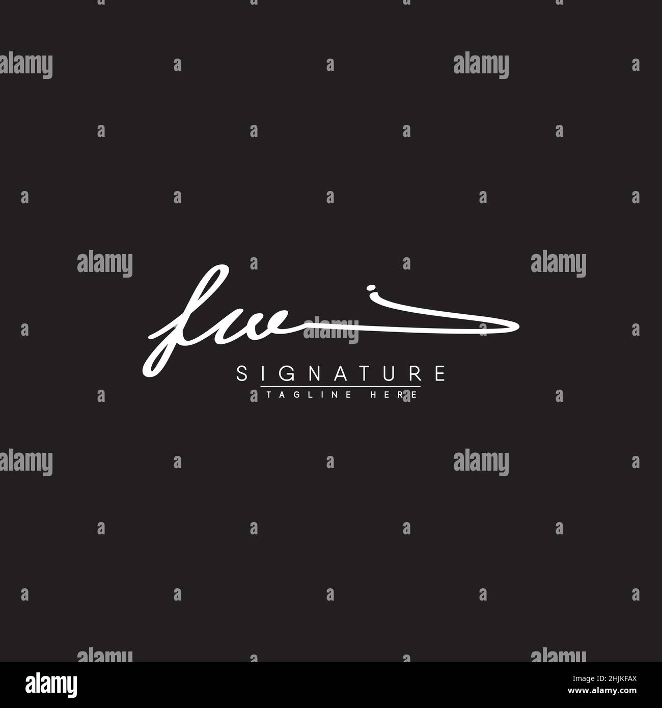 Initial Letter FW Logo - Hand Drawn Signature Logo - Simple Vector Logo ...