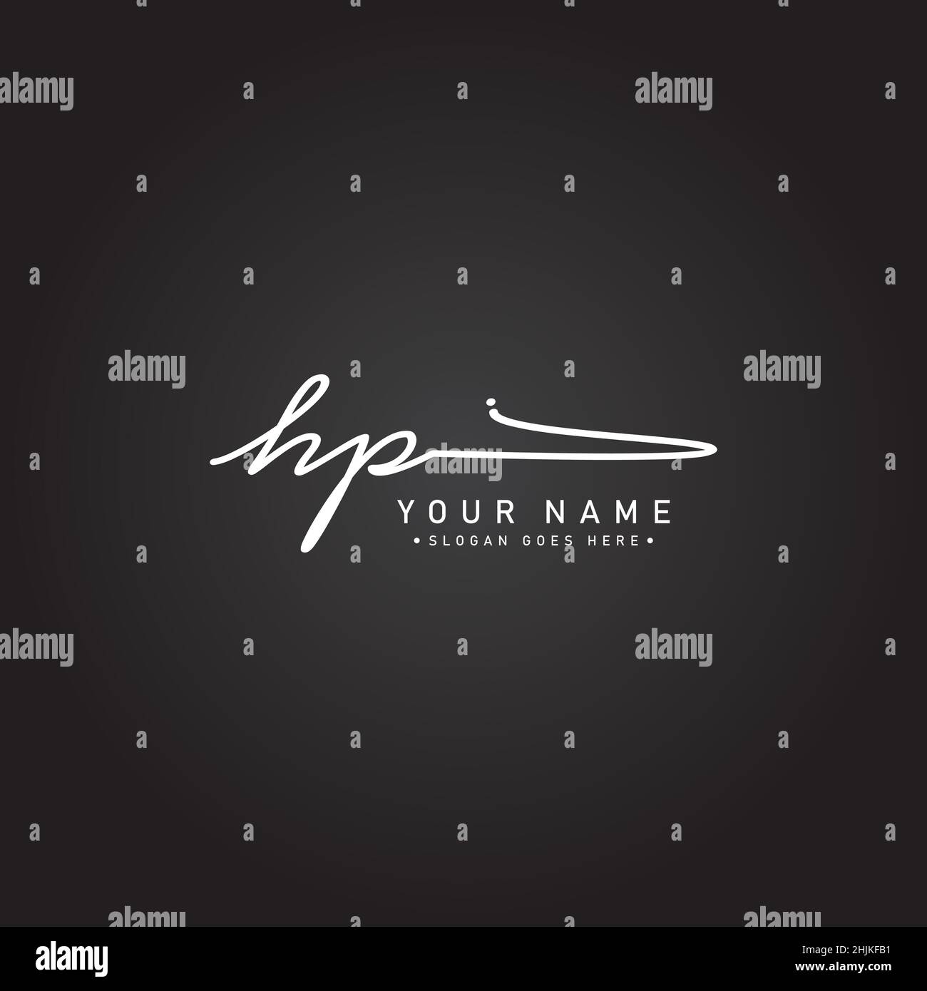 Initial Letter HP Logo - Hand Drawn Signature Logo - Simple Vector Logo ...