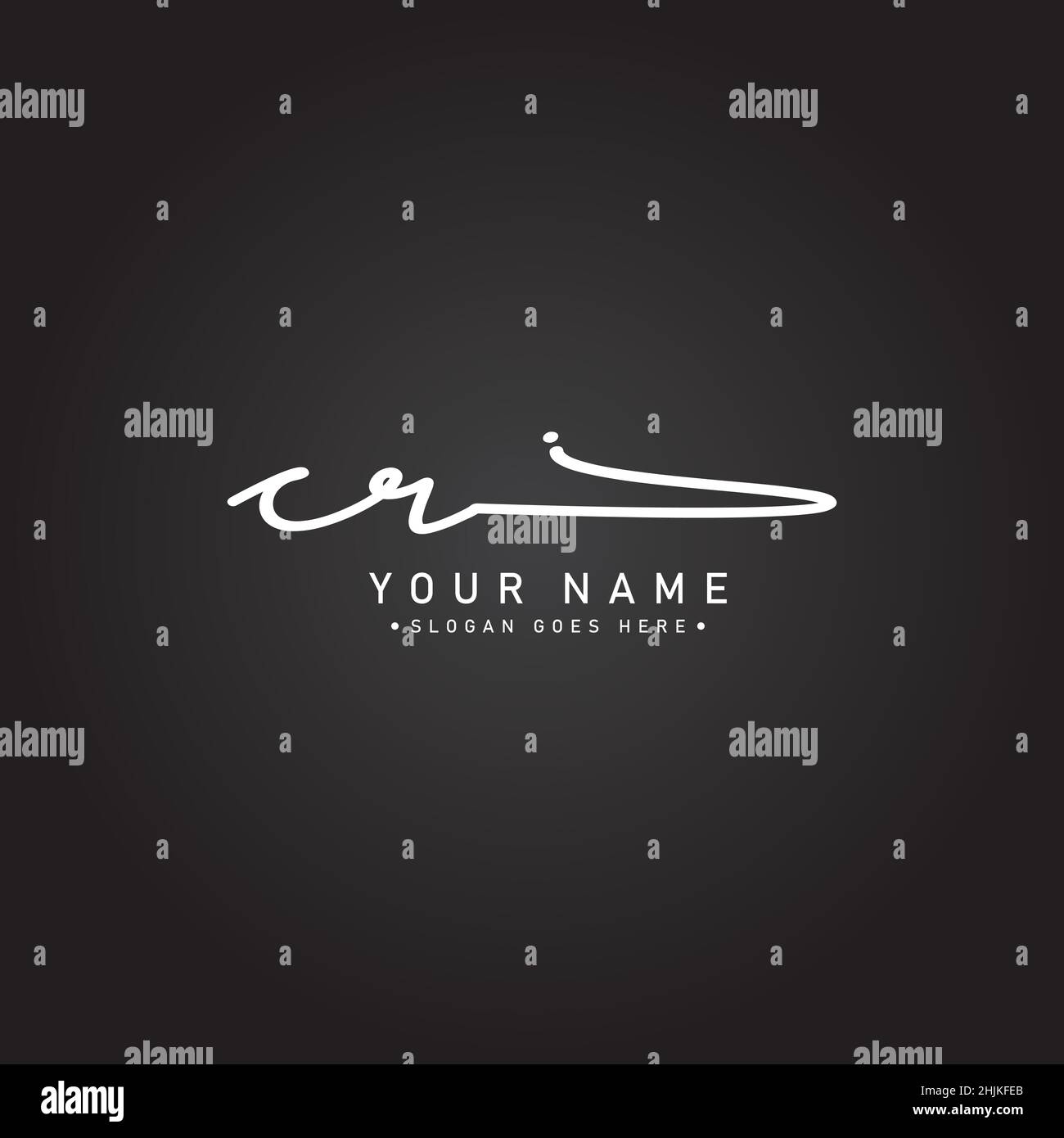 Initial Letter CR Logo - Handwritten Signature Logo - Simple Vector ...