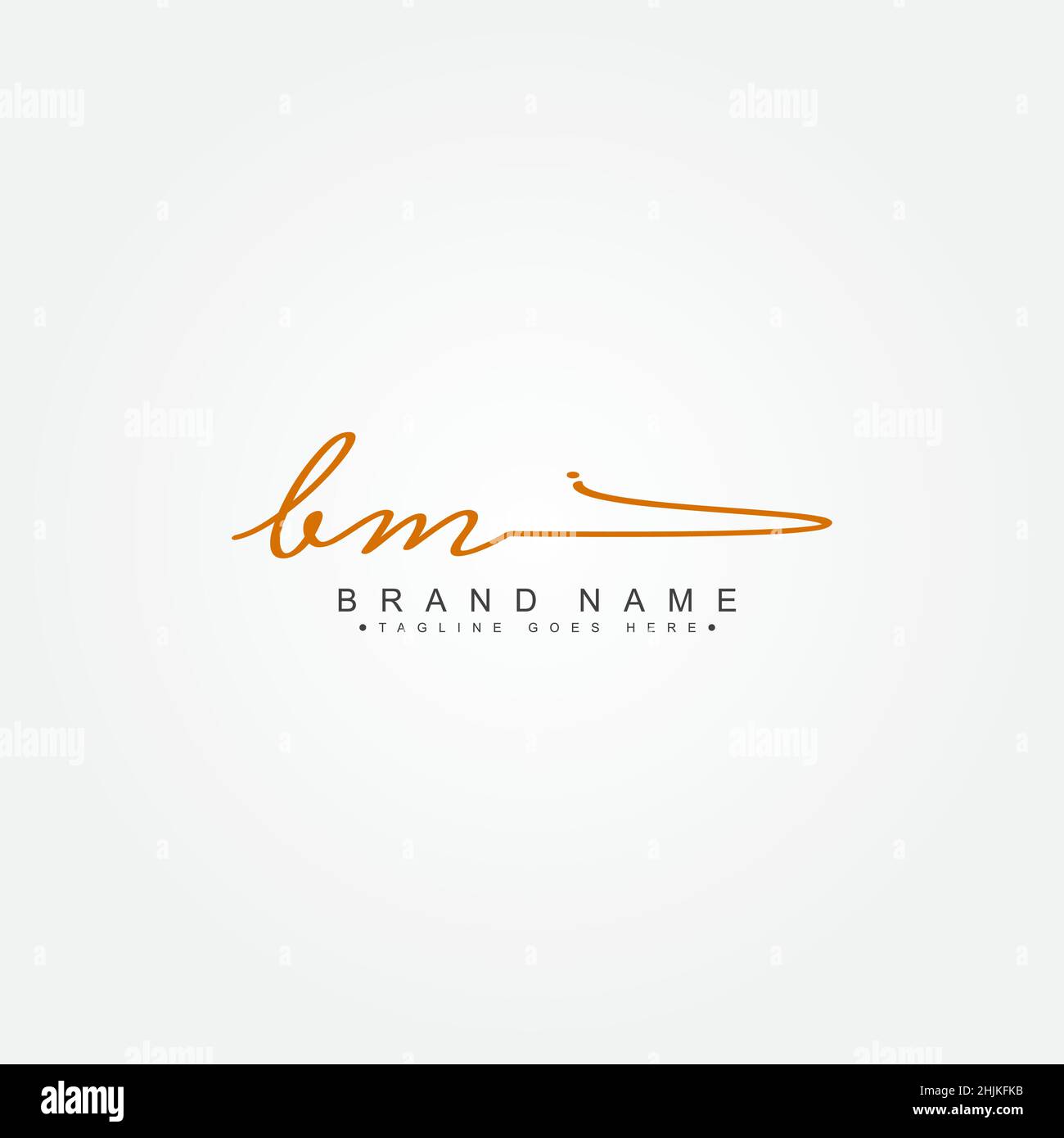 Initial Letter BM Logo - Hand Drawn Signature Style Logo - Simple ...