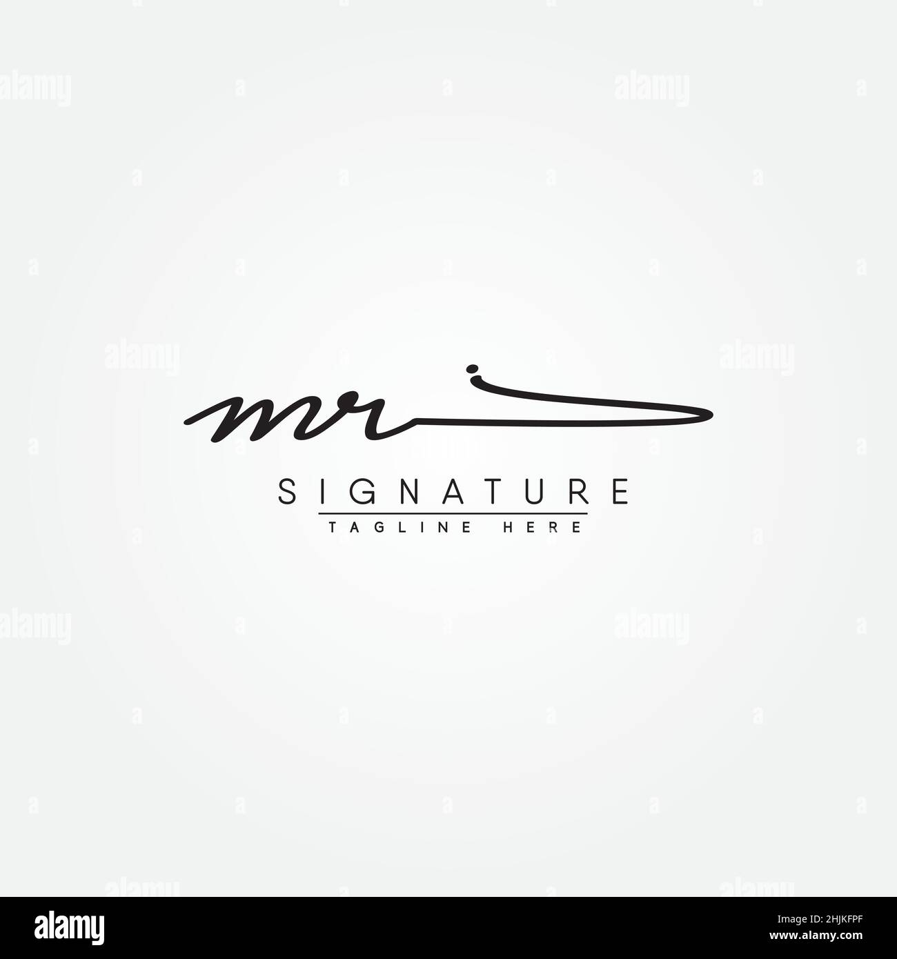 Initial Letter MR Logo - Hand Drawn Signature Style Logo - Simple ...