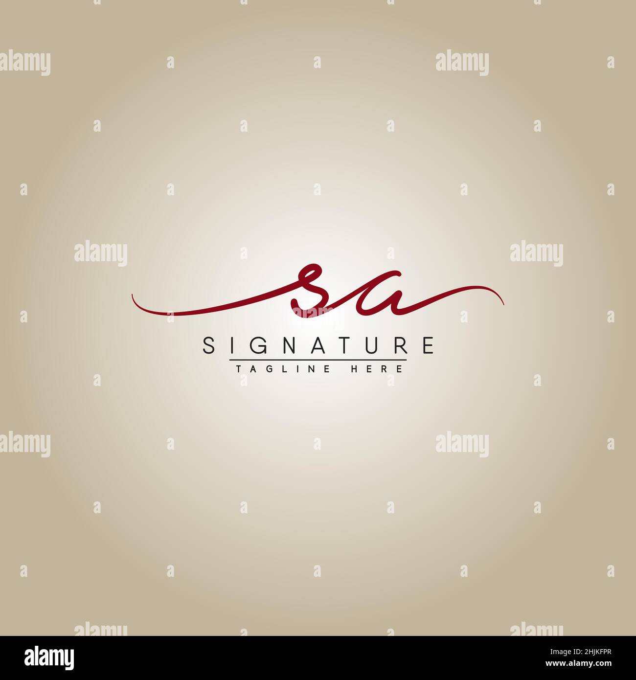 Initial Letter SA Logo - Hand Drawn Signature Logo - Simple Vector Logo ...