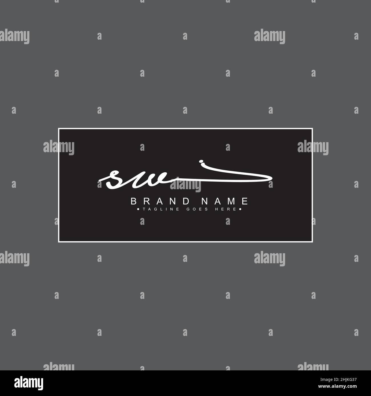 Initial Letter SW Logo - Handwritten Signature Style Logo - Simple ...