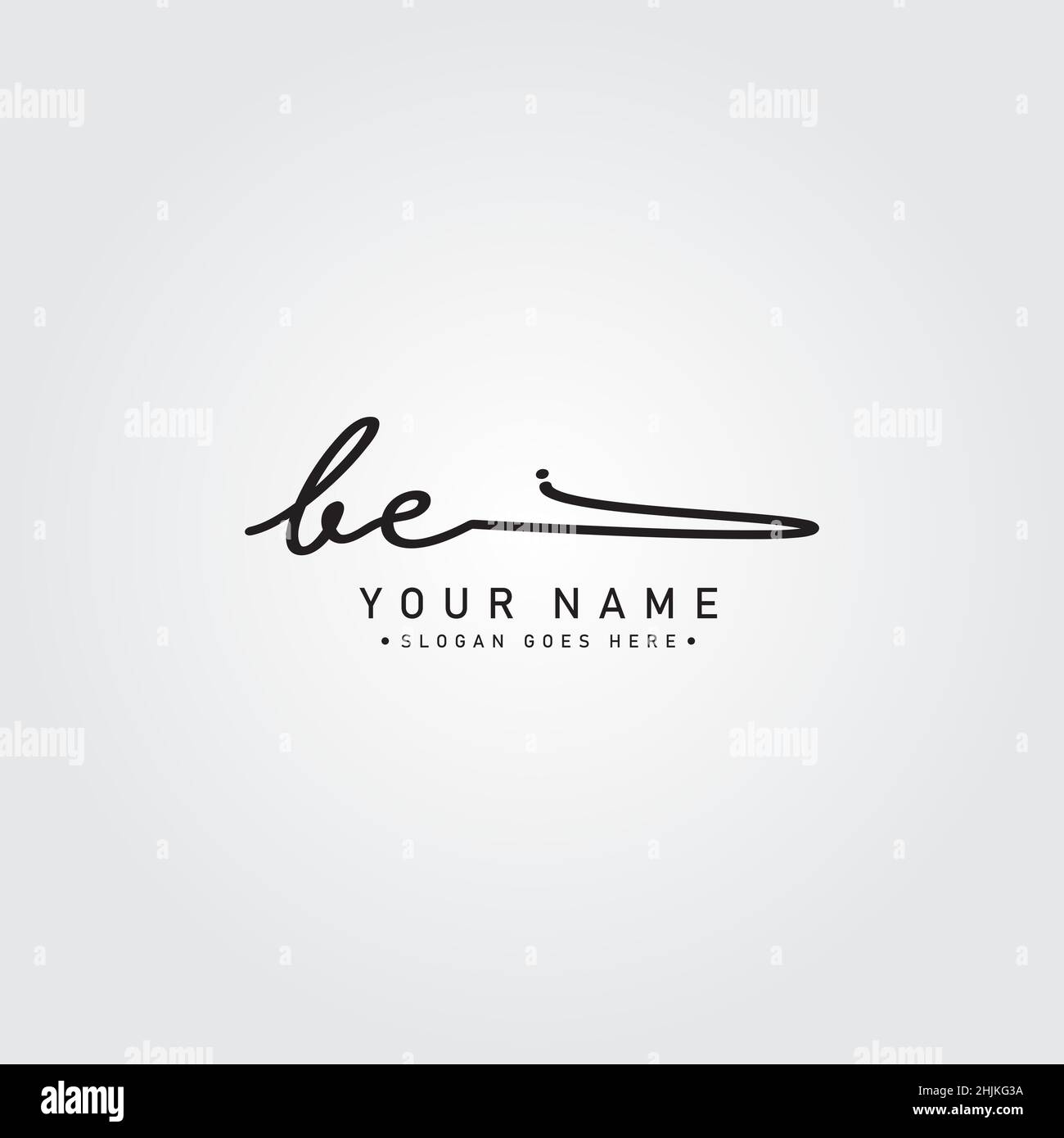 Initial Letter BE Logo - Handwritten Signature Logo - Simple Vector ...