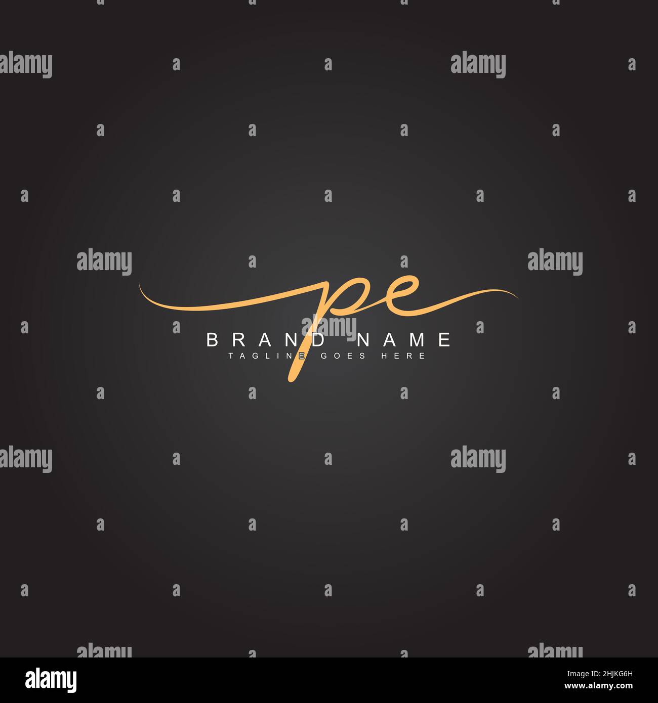 Initial Letter PE Logo - Hand Drawn Signature Logo - Simple Vector Logo ...