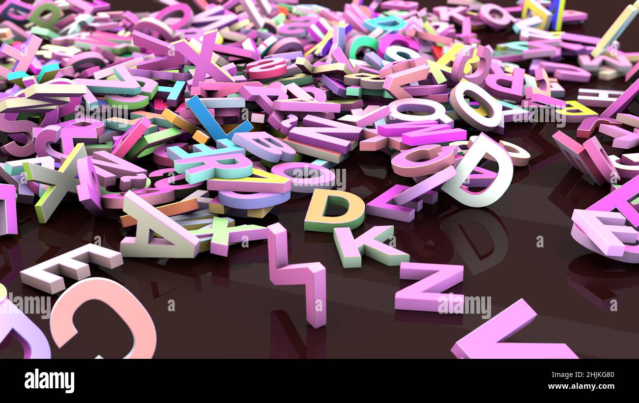 3d illustration letters chaos background hi-res stock photography and ...