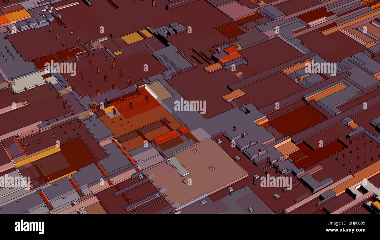 3d render. Abstract tech colorful background illustration Stock Photo ...