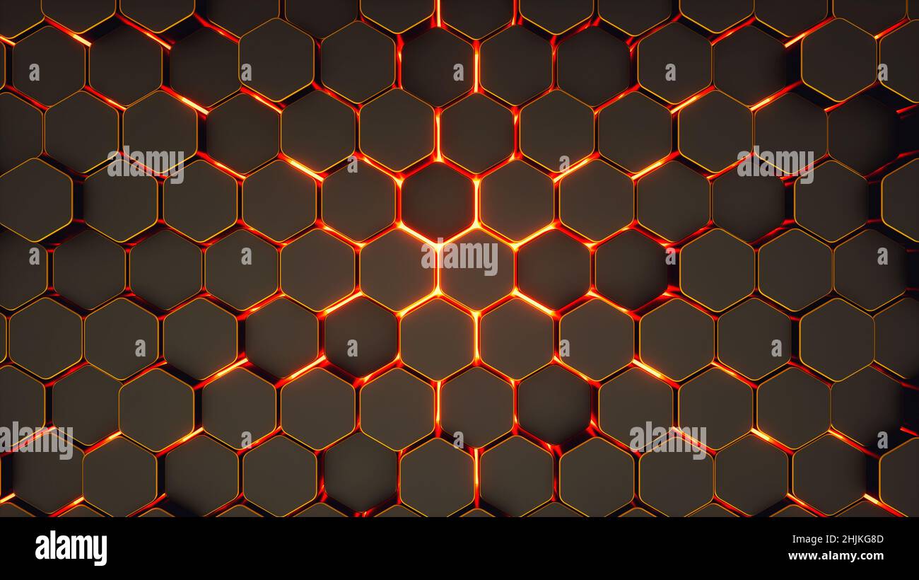 3D render. Abstract hexagon tech background Stock Photo - Alamy