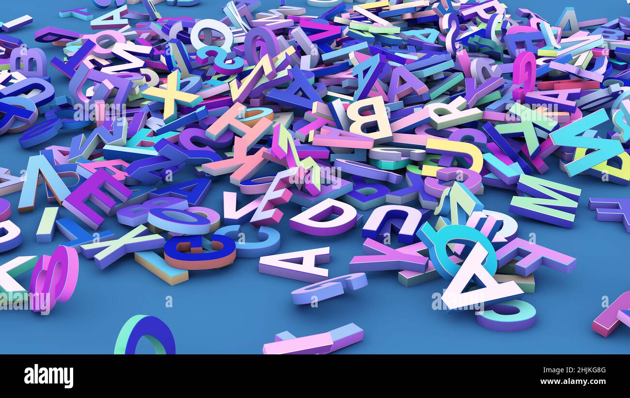 3d illustration letters chaos background hi-res stock photography and ...