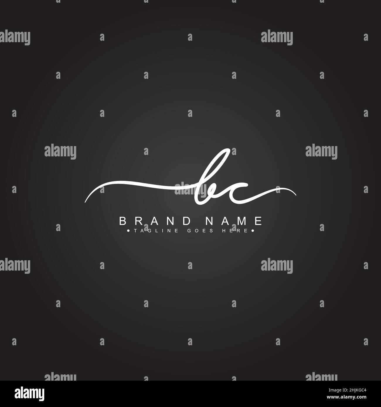 Initial Letter BC Logo - Handwritten Signature Logo - Simple Vector ...