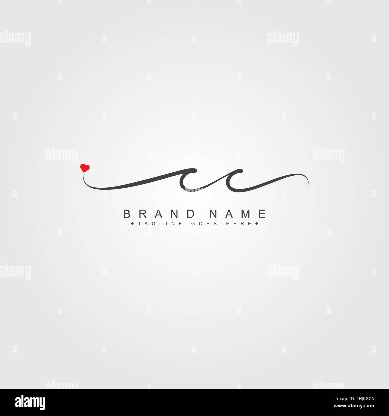 Initial Letter CC Logo - Hand Drawn Signature Logo - Simple Vector Logo ...