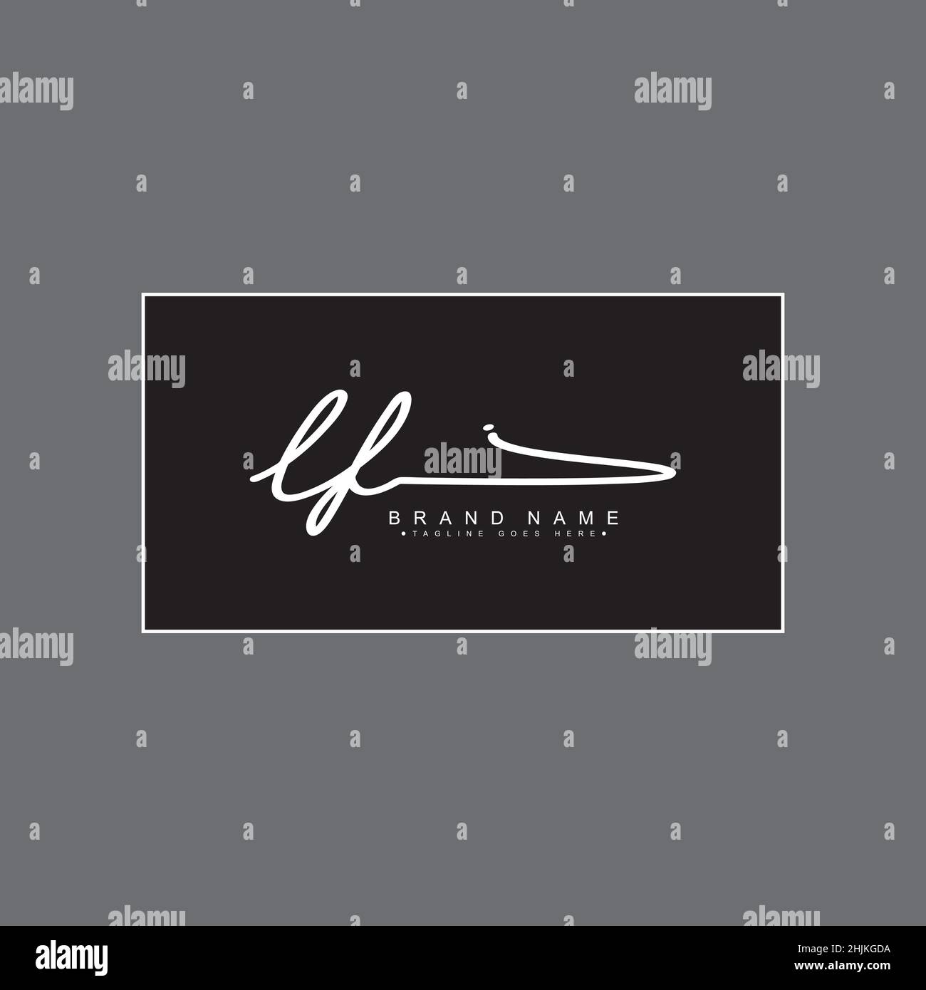 Initial Letter LF Logo - Handwritten Signature Style Logo - Simple Vector Logo in Signature ...
