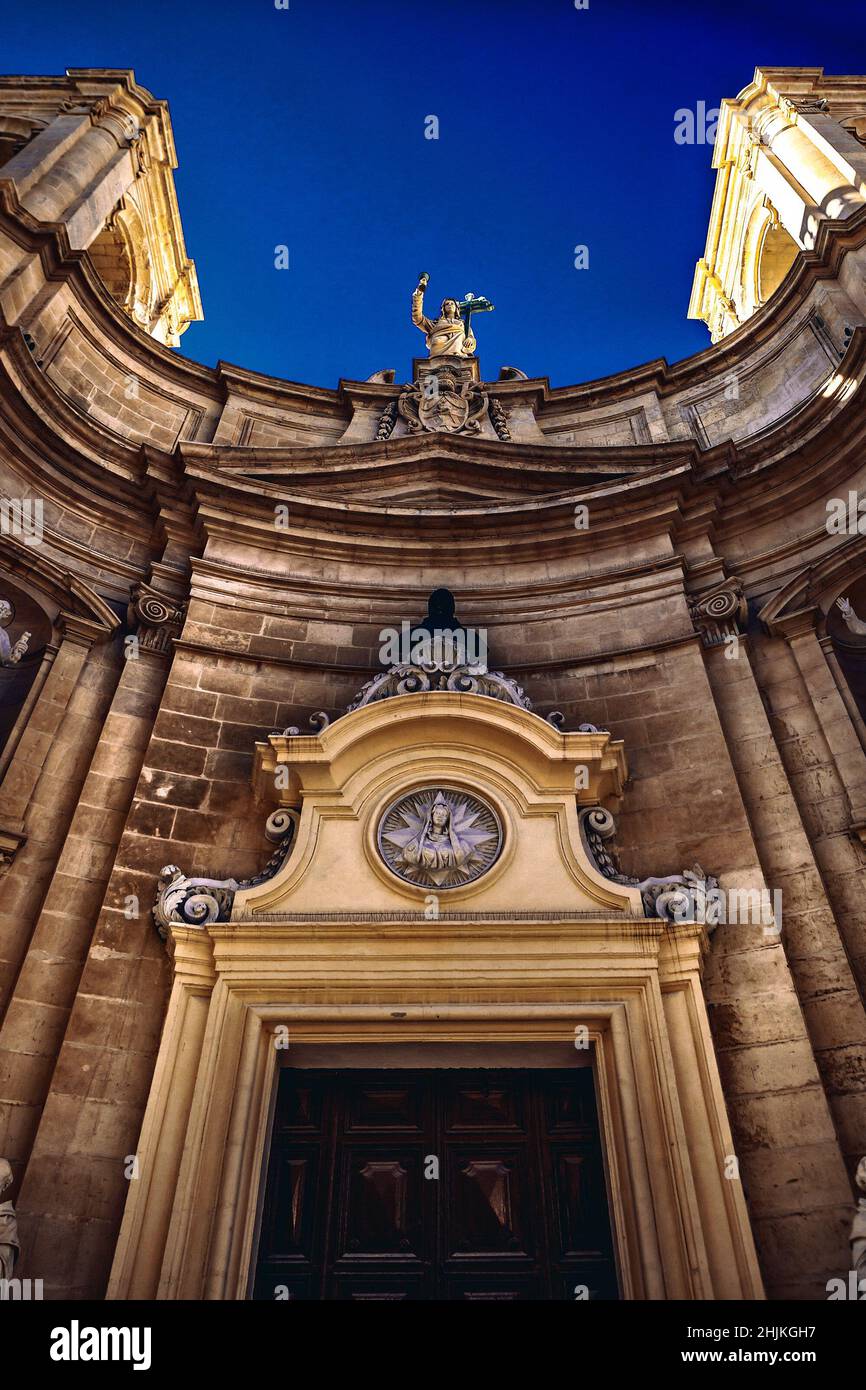 Facade of the Basilica of Saint Dominic in Valletta, Malta Stock Photo ...