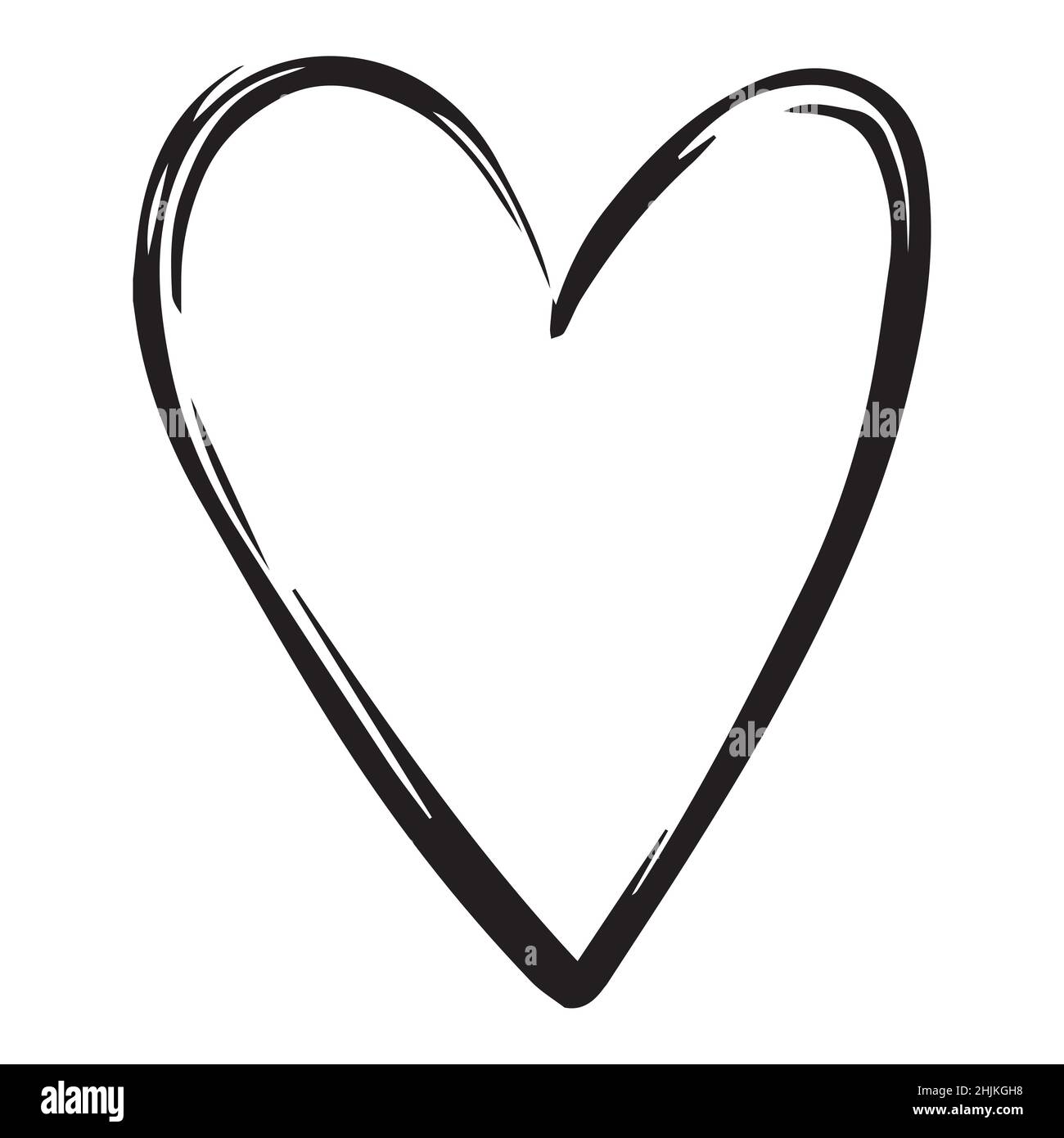 Hand Drawn Calligraphy Heart Isolated on White Background. Vector ...